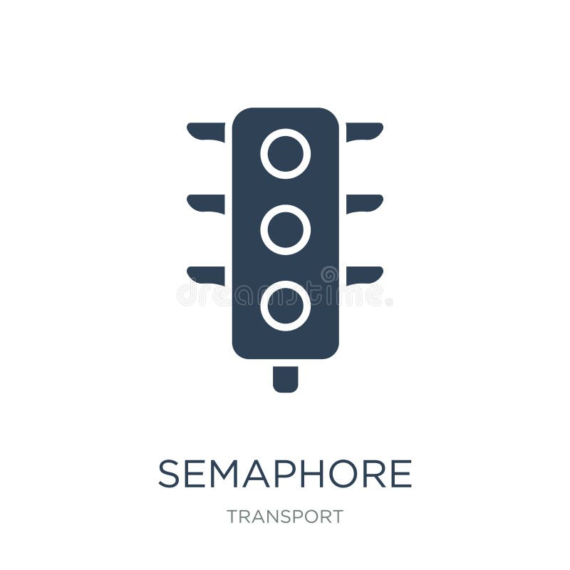 Semaphore Icon in Trendy Design Style. Semaphore Icon Isolated on White ...