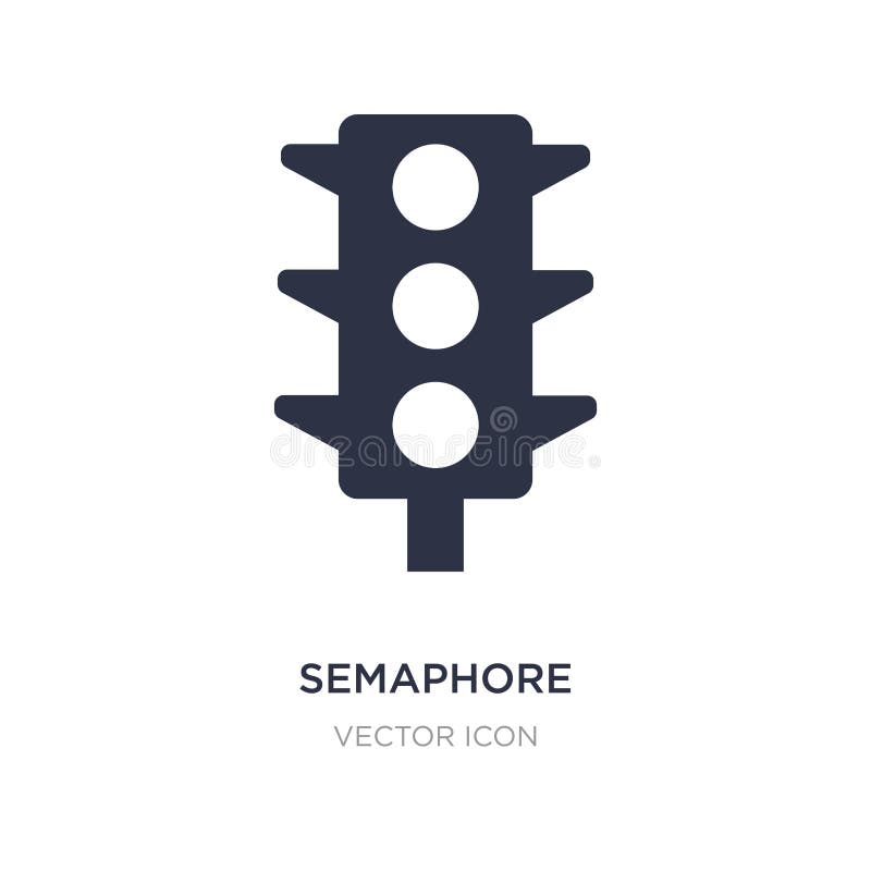 Semaphore Traffic Lights Icon on White Background. Simple Element ...