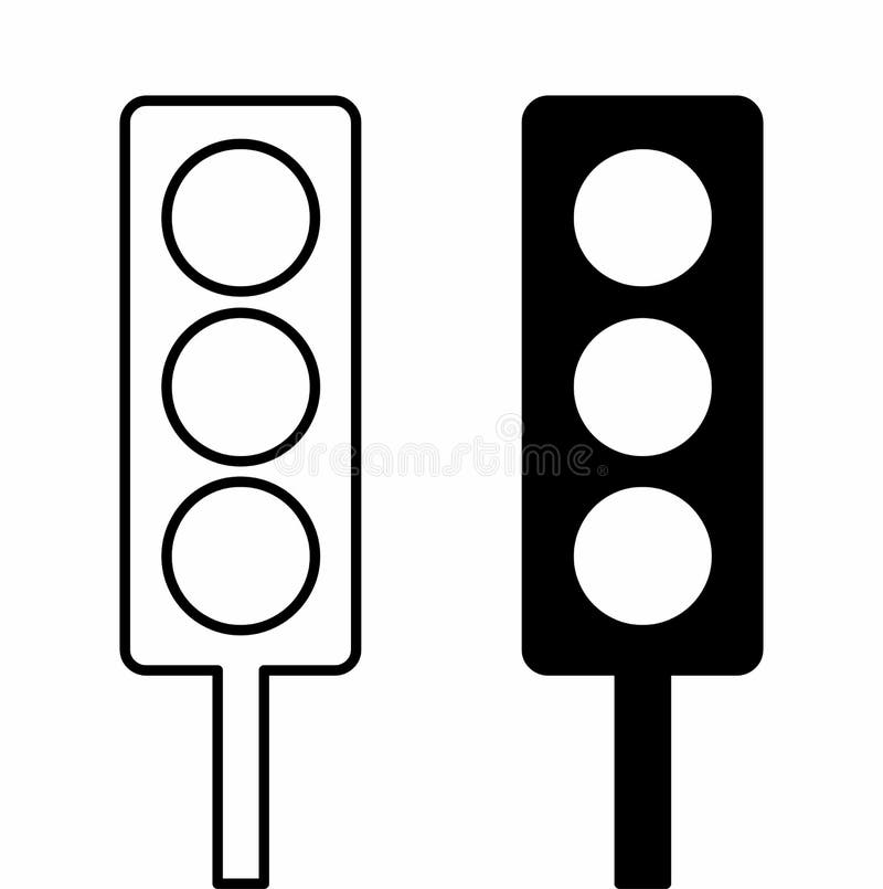 Semaphore icons set stock illustration. Illustration of crossroads ...