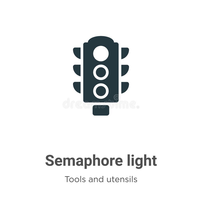Semaphore Light Vector Icon on White Background. Flat Vector Semaphore ...