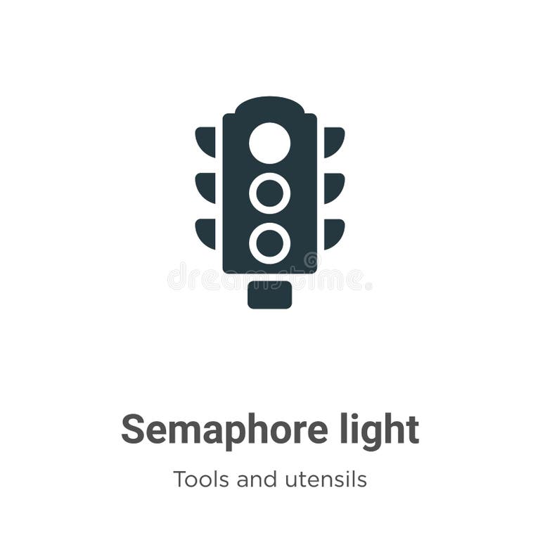 Semaphore Light Vector Icon on White Background. Flat Vector Semaphore ...