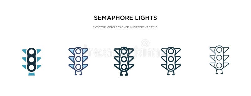 Semaphore Lights Icon in Different Style Vector Illustration. Two ...