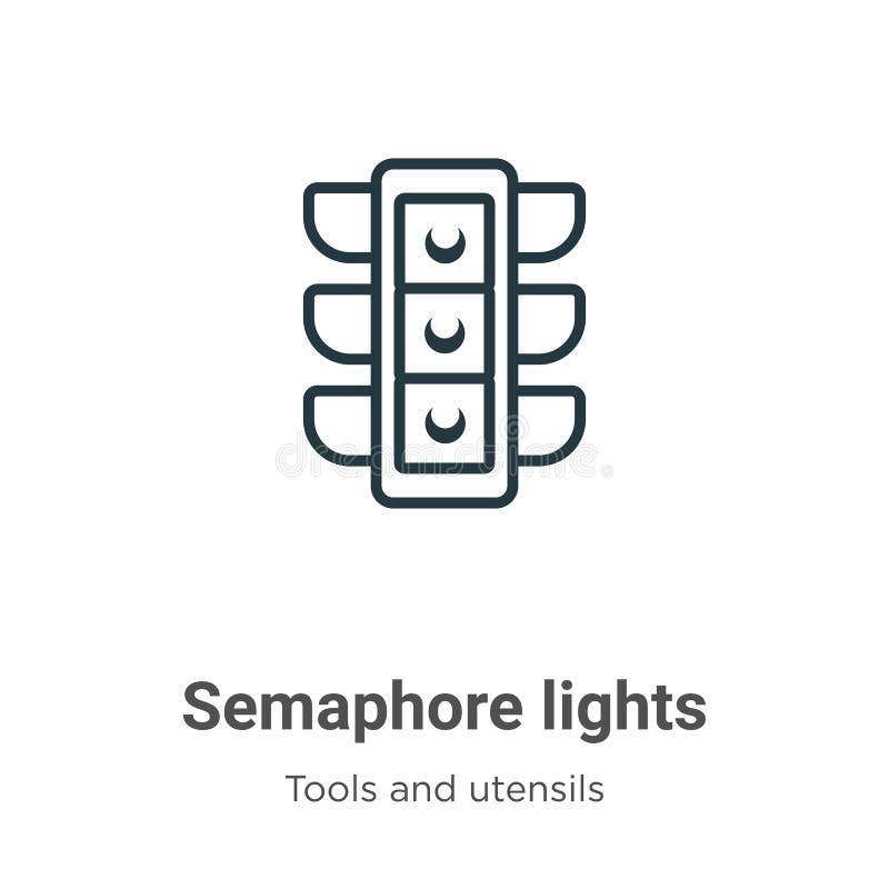 Semaphore Lights Icon Vector Sign and Symbol Isolated on White ...