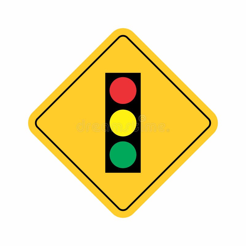 Semaphore road sign stock illustration. Illustration of black - 188652869