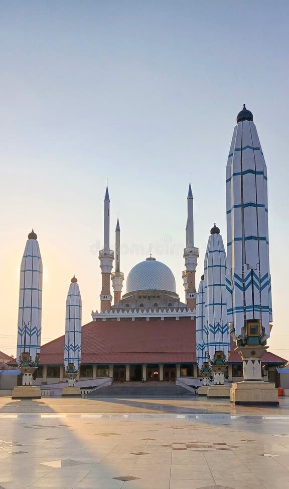 Semarang Grand Mosque, Central Java, Photographed from the Front on a ...