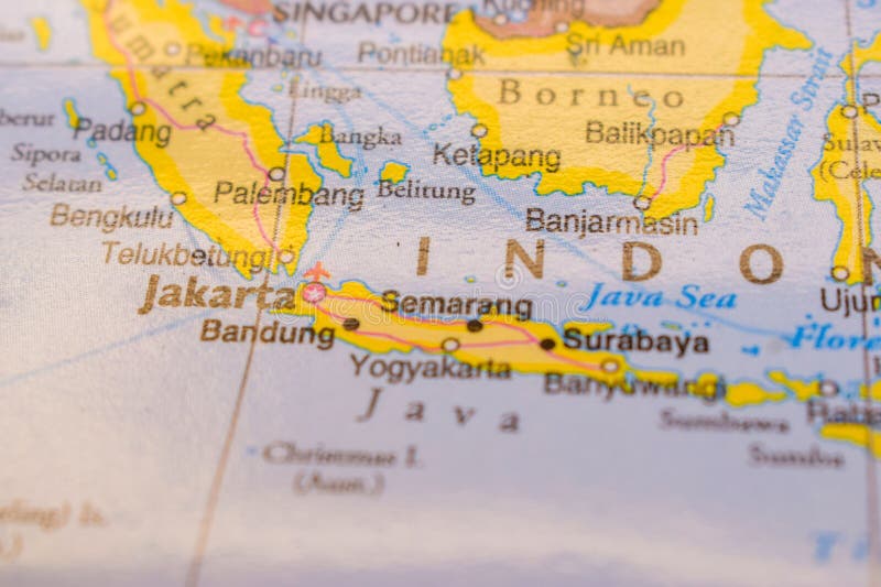 Semarang on the World Map-Geo Political Map Stock Photo - Image of grid ...