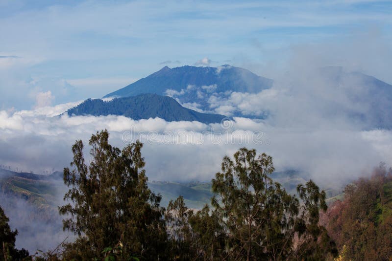 Semeru Peak at the Sunrise, Java, Indonesia Stock Photo - Image of ...