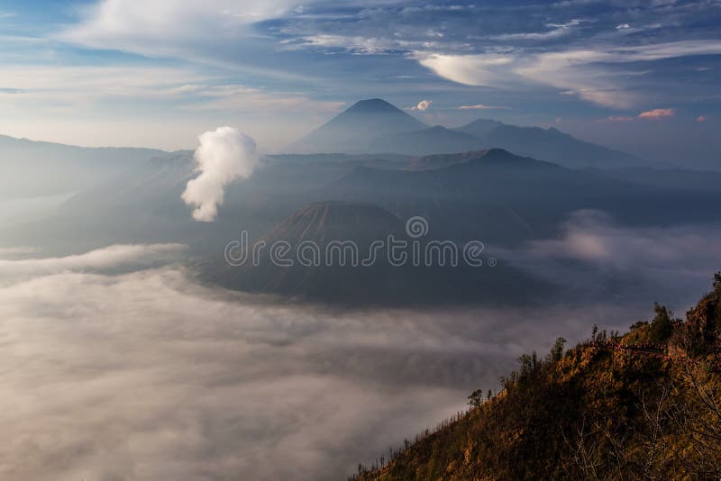 Semeru Peak at the Sunrise, Java, Indonesia Stock Photo - Image of ...