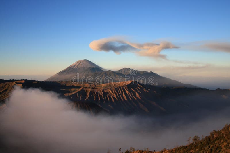 Semeru Volcano on Java, Indonesia Stock Image - Image of clouds, semeru ...