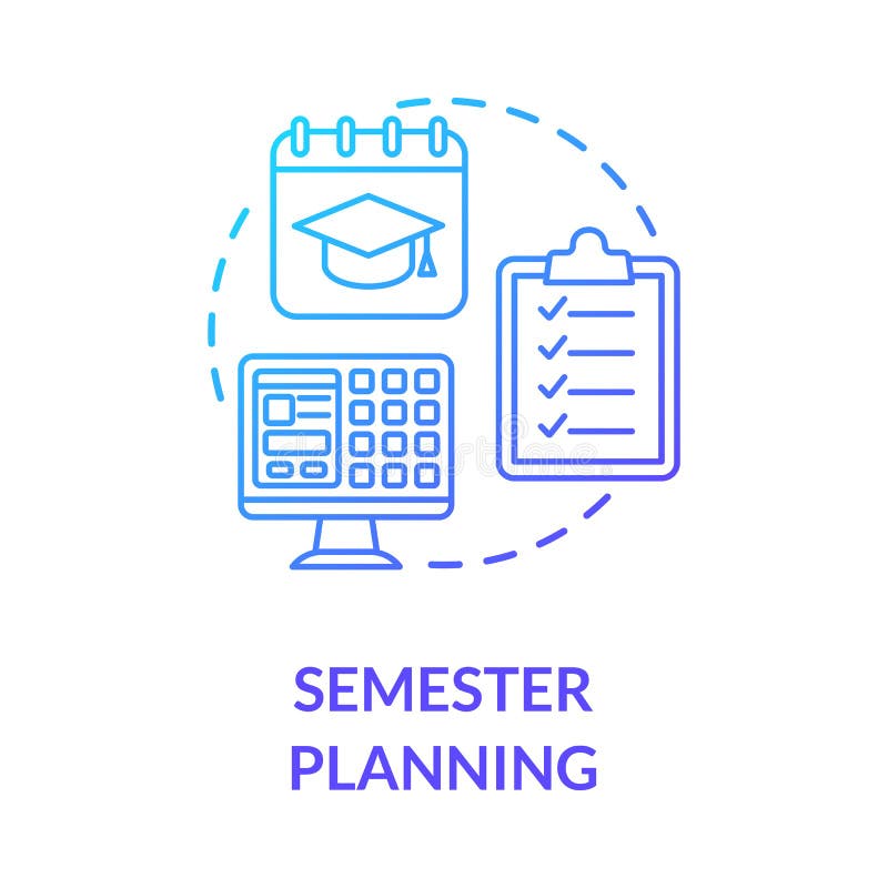 Semester Planning Concept Icon Stock Vector - Illustration of ...