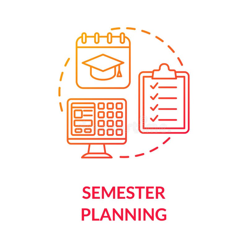Semester Planning Concept Icon Stock Vector - Illustration of calendar ...
