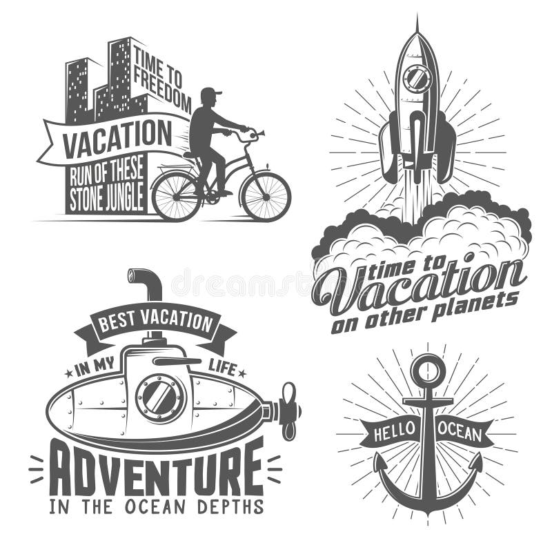 Semesterlogo vektor illustrationer. Illustration av tecken - 73870407