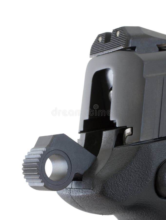 Semi Automatic Handgun Hammer Stock Image - Image of serrated, firearm ...