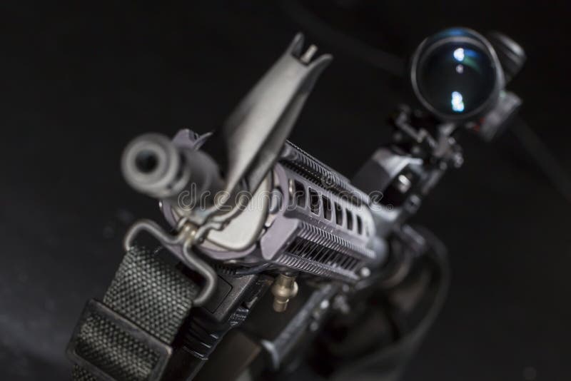 Semi Automatic Machine Gun stock image. Image of swat - 47880211