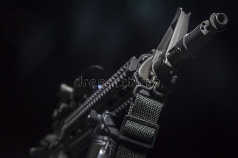 Semi Automatic Machine Gun stock photo. Image of swat - 47880234