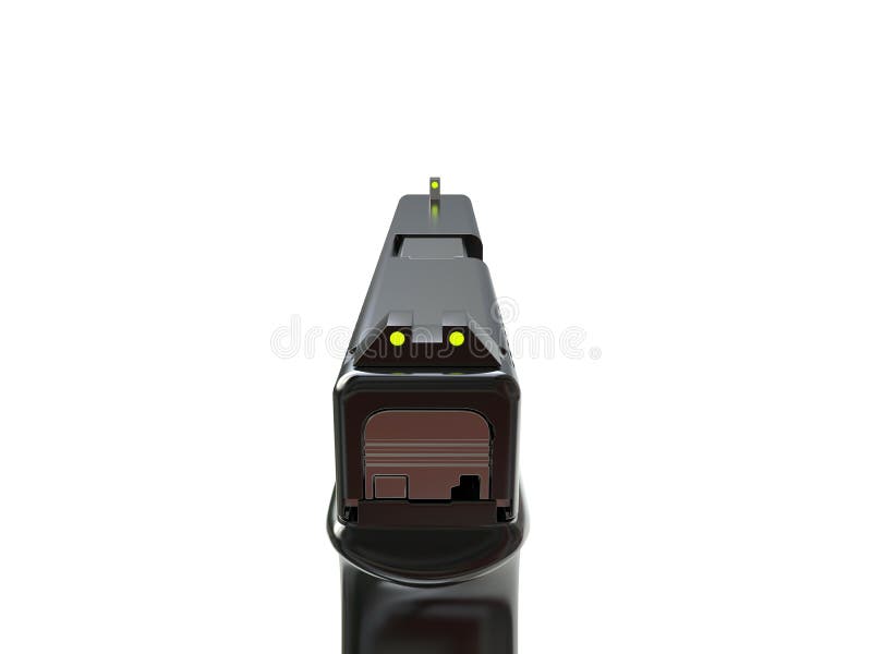 Semi - Automatic Modern Tactical Handgun - FPS Front View Stock ...