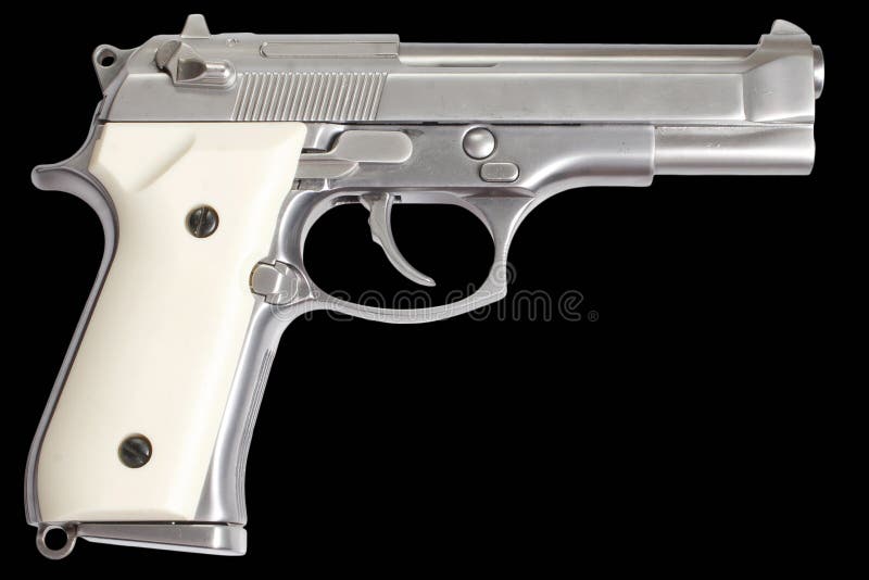 Semi-automatic Pistol M9 Stainless Steel Design Stock Image - Image of ...