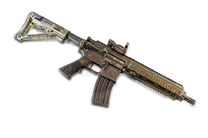 Semi-automatic Rifle with Extended Magazine, Horizontal Orientation ...