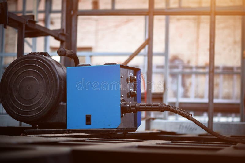 Semi Automatic Welding Machine Blue Color Costs Production Stock Photos ...