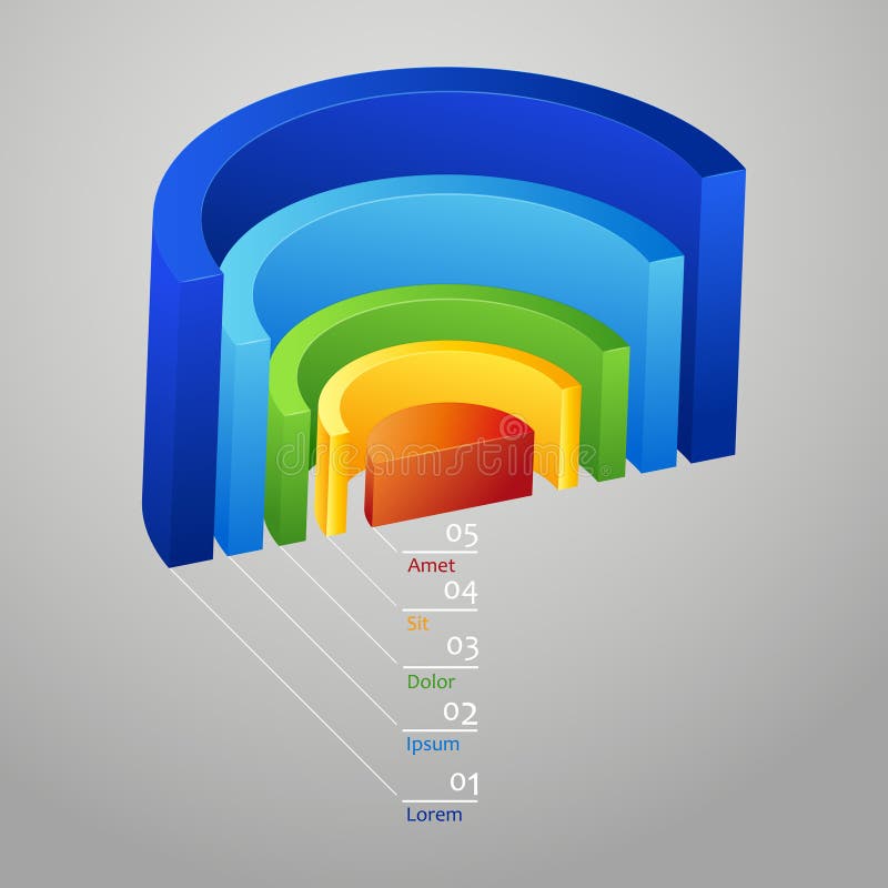 Semi-círculo, Diagrama Colorido 3D Ilustración del Vector - Ilustración ...