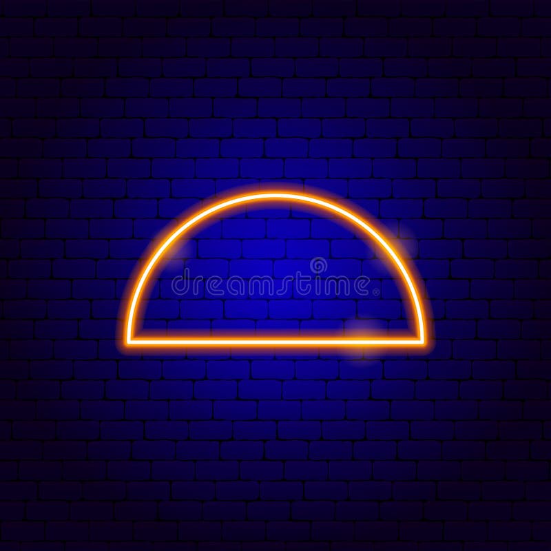 Semi Circle Neon Sign stock vector. Illustration of torus - 237135426