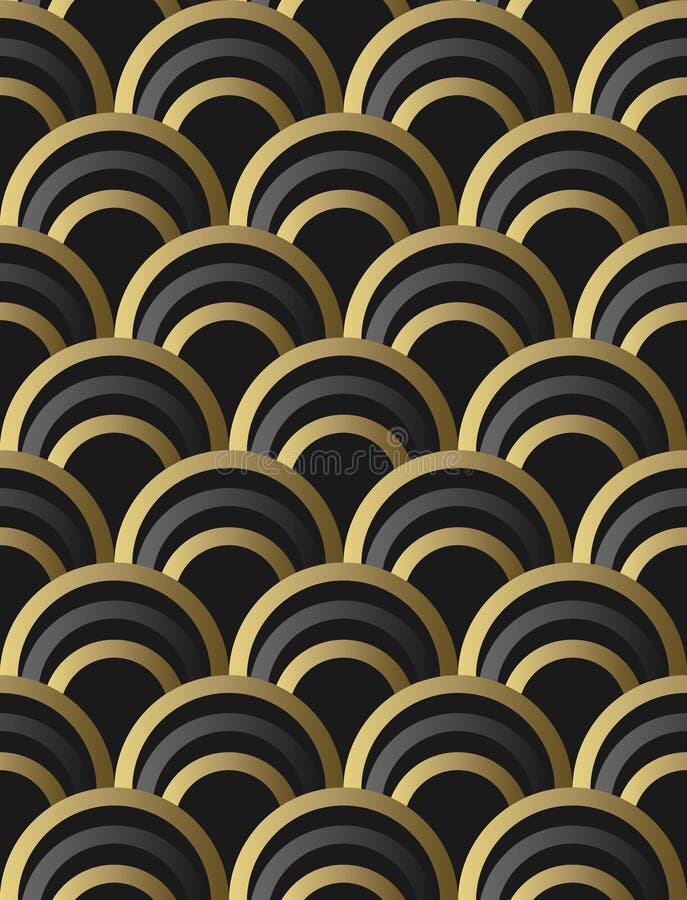Semicircle Pattern Vector with Black and Gold Color Stock Vector ...