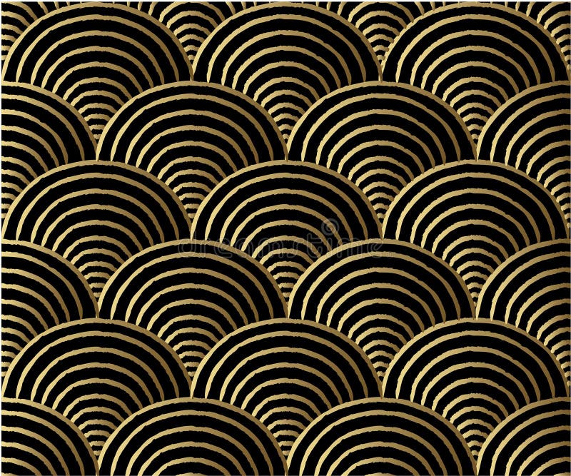 Semi Circle Pattern Vector with Black and Gold Color Stock Vector ...