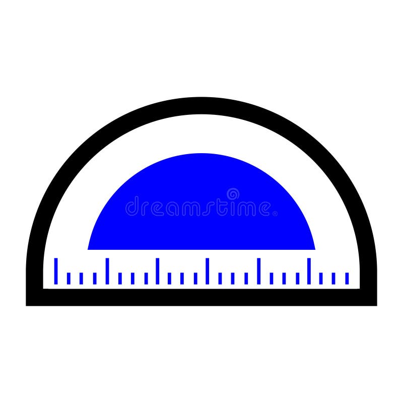 Semi circle ruler icon stock vector. Illustration of circle - 250344235