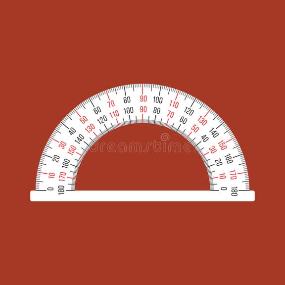 Semi Circle Ruler in Real Scale for Measuring Angle Stock Vector ...
