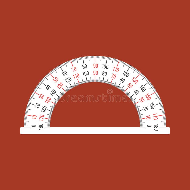 Semi Circle Ruler in Real Scale for Measuring Angle Stock Vector ...