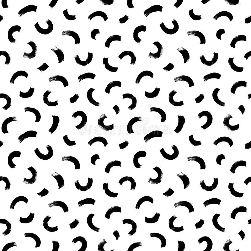 Semi Circles Brushstrokes Vector Seamless Pattern. Stock Vector ...