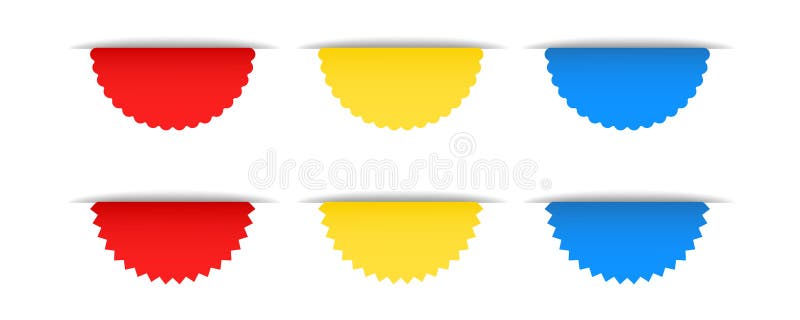 Semi-circular Banners Three Colors Vector Illustration Stock Vector ...