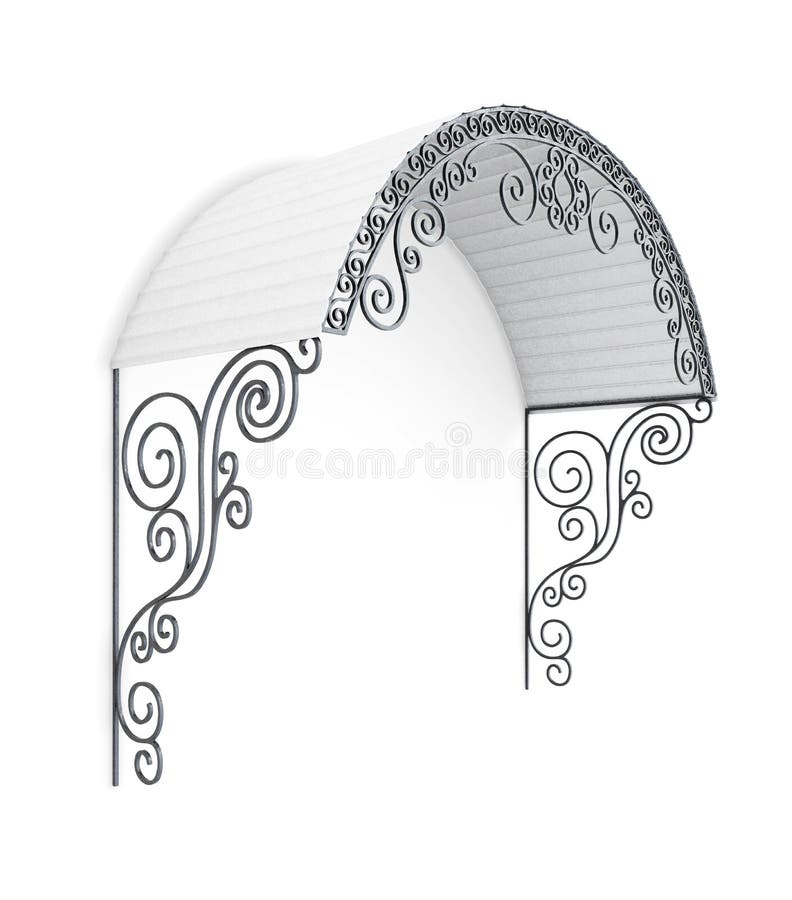 Semi-circular Metal Canopy on White Background. 3d Rendering Stock ...