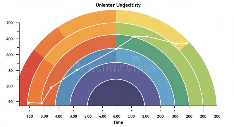 Semi-circular, Multi-colored Chart with an Arched Design, Divided into ...
