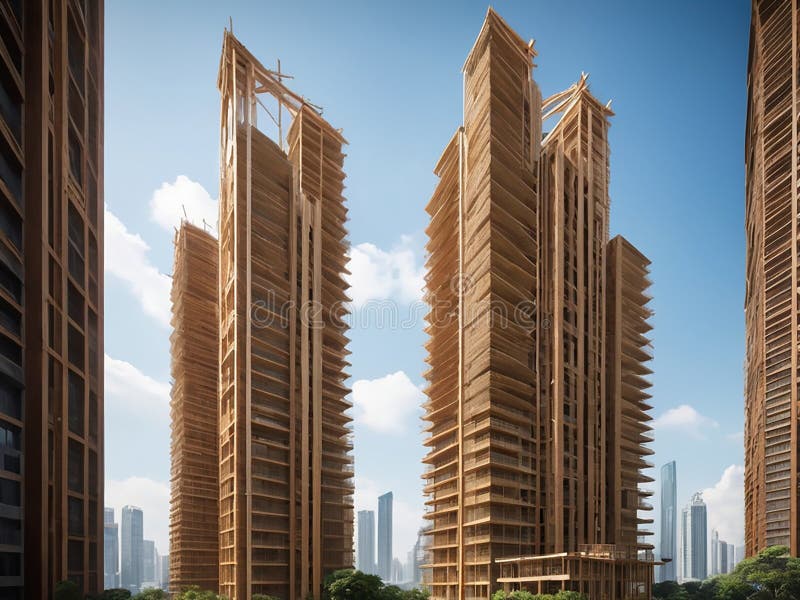 Semi-finished Building Construction from Wood and Bamboo Stock ...