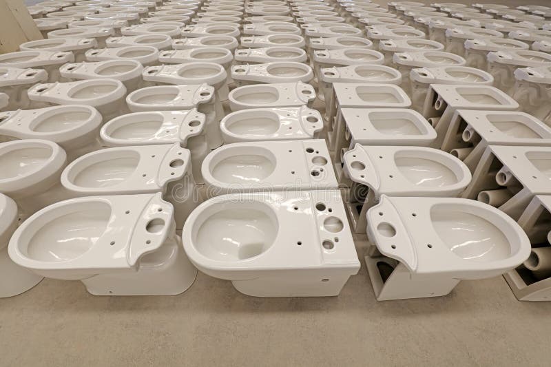 Semi-finished Ceramic Toilets are in the Factory Stock Photo - Image of ...