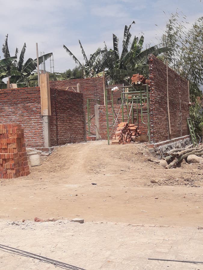 Semi Finished House Building from Bricks Stock Photo - Image of temple ...