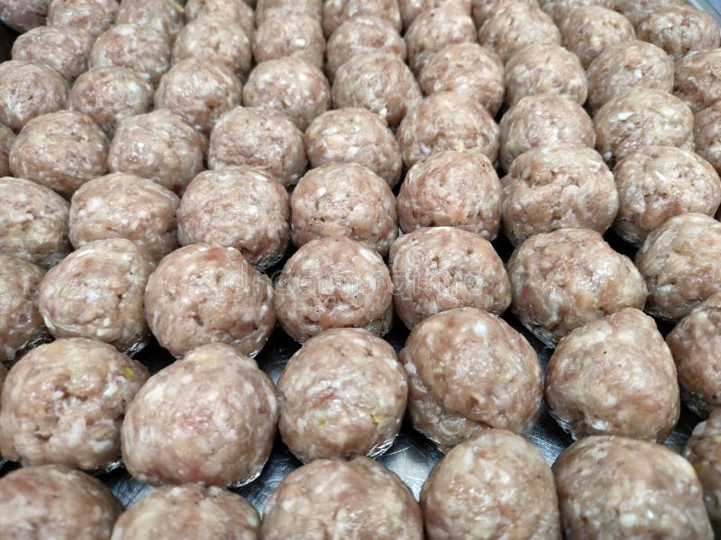 Semi - Finished Meat Products . Ready-made Meatballs Stock Image ...