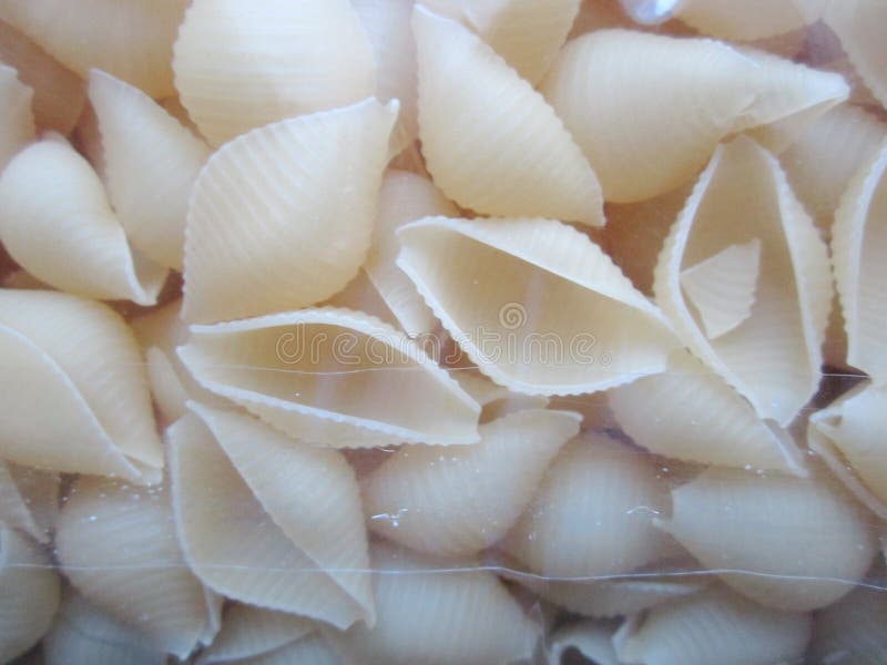 Semi-finished Small Pasta in the Form of Shells in Plastic Packaging ...
