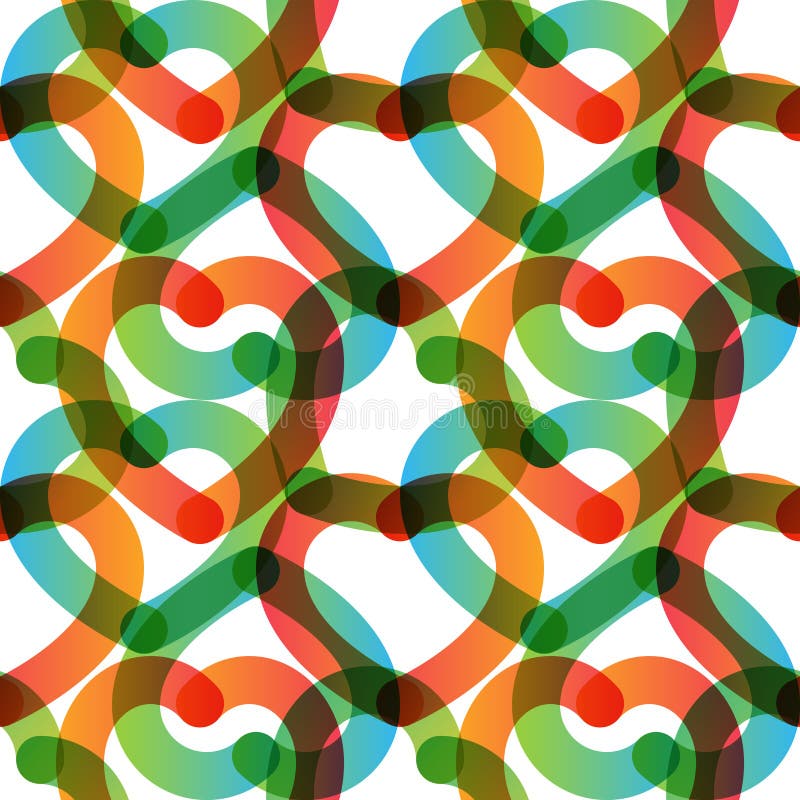 Semi Flat Heart Seamless Pattern Stock Illustration - Illustration of ...