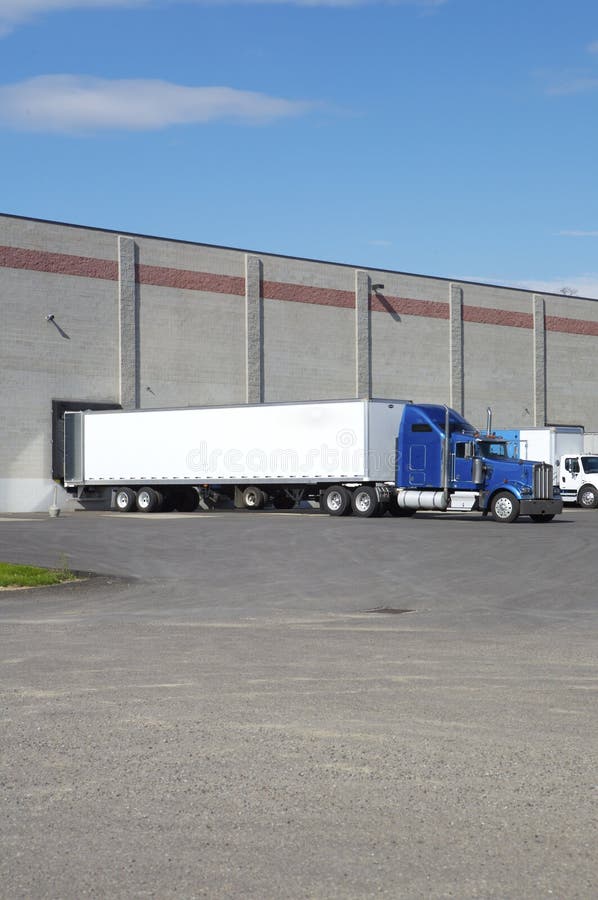 Semi at Loading Dock stock photo. Image of drive, doors - 807252