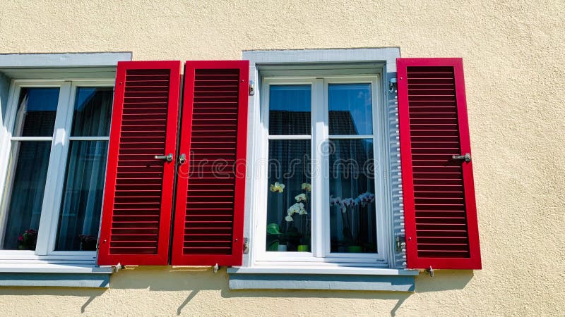 A Semi Modern House Windows in Austria Stock Image - Image of rustic ...