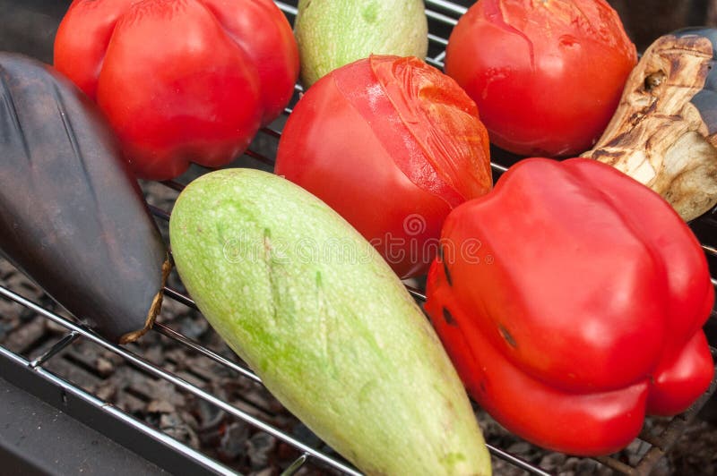 Semi-prepared Vegetables, Tomatoes, Zucchini and Eggplants Stock Photo ...