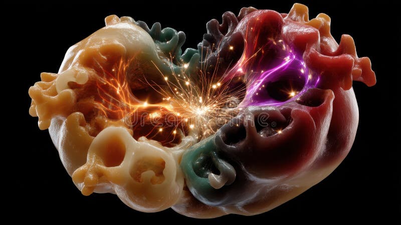 A Semi-transparent, Glossy Organic Form Resembling a Cell Ring ...