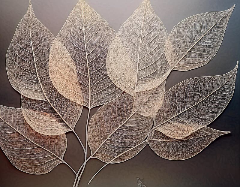 Semi Transparent Leaf Skeletons Layered Design Emphasizing Delicate ...