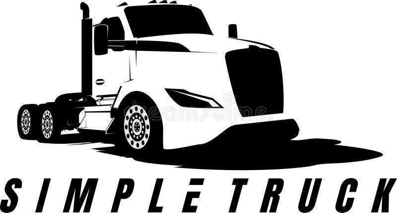 Semi Truck Black and White Logo Design Vector Stock Vector ...