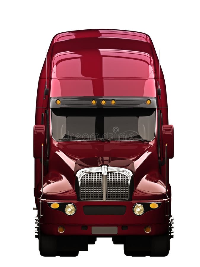 Semi truck front view stock illustration. Illustration of crate - 31434169