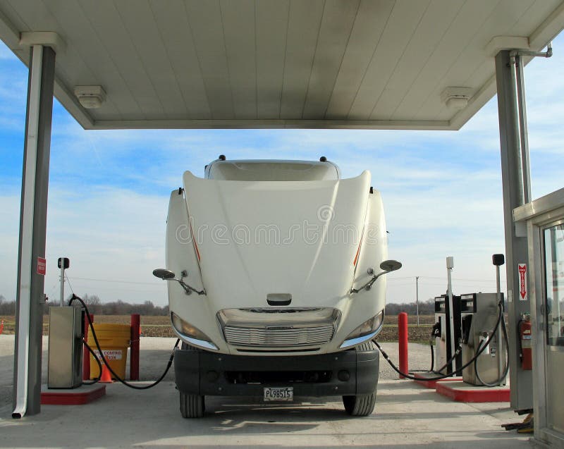 Semi truck fueling stock photo. Image of tractor, truck - 1572838