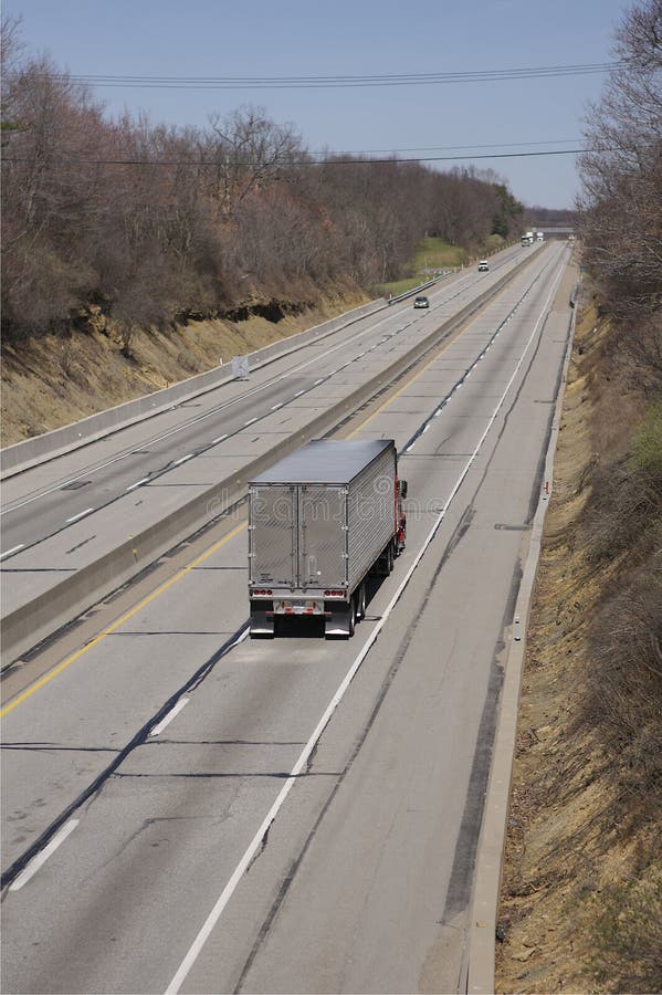 Semi Truck on Highway stock image. Image of highway, trucking - 664581