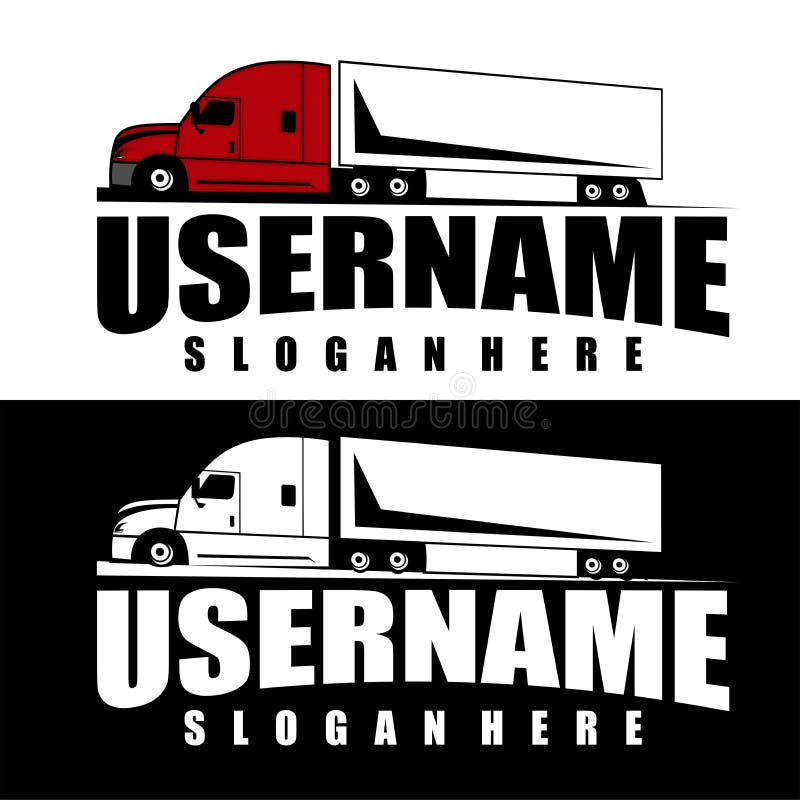 Semi truck logo stock vector. Illustration of business - 197997369